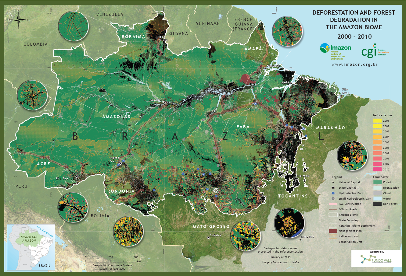 Deforestation and forest degradation in the Amazon Biome · Imazon